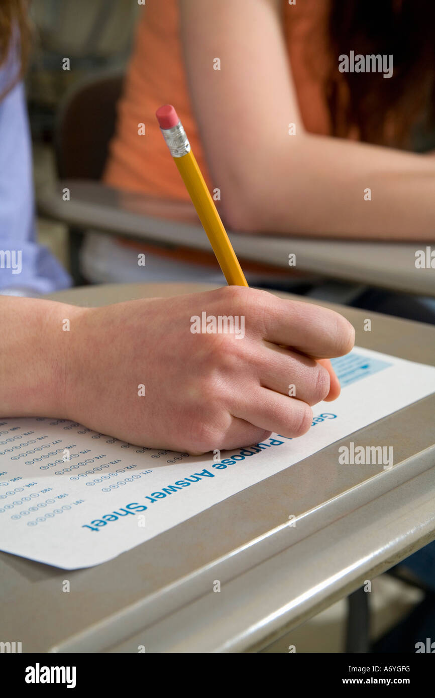 Student taking an exam Stock Photo - Alamy