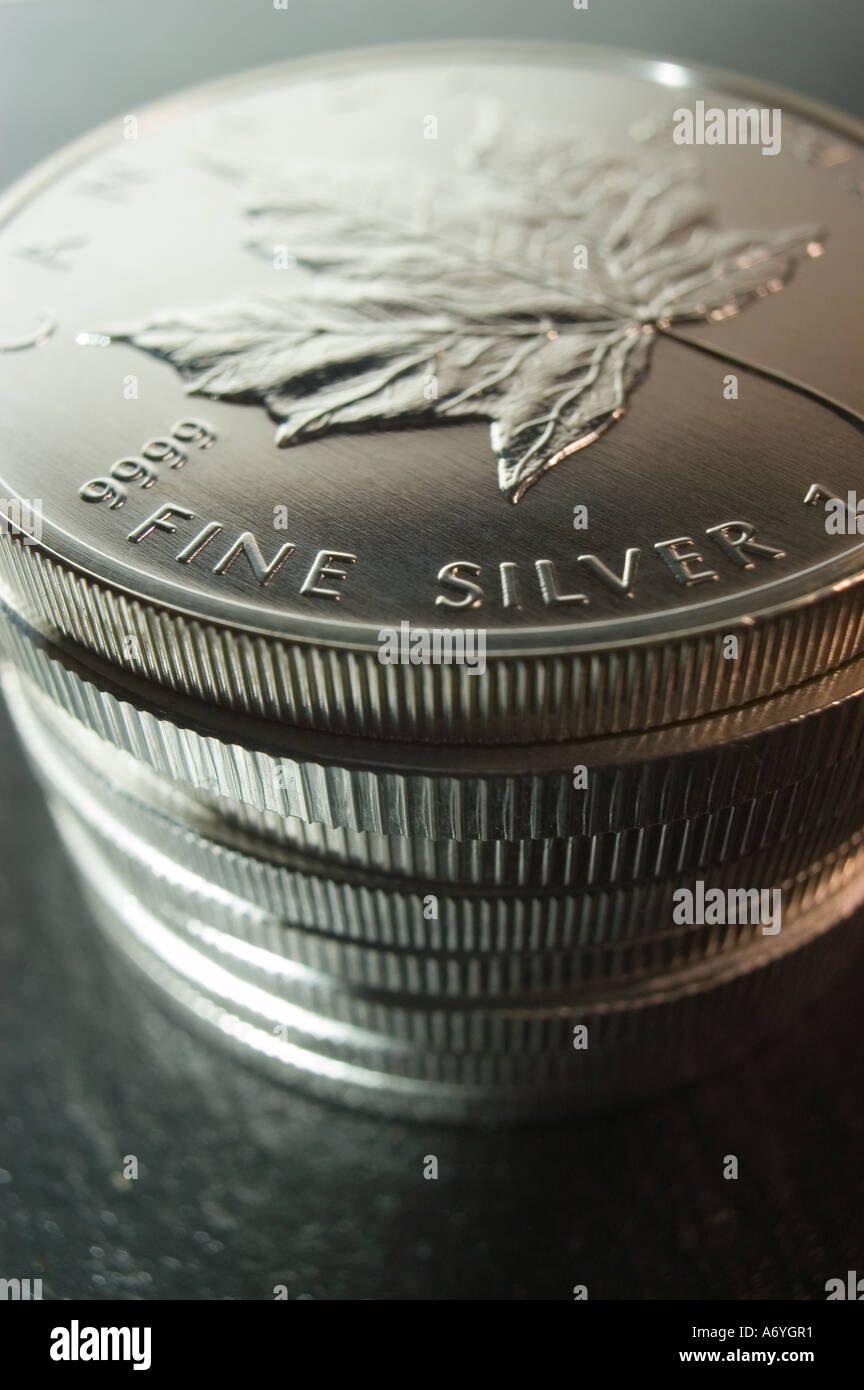 Pile silver bullion coins hi-res stock photography and images - Alamy