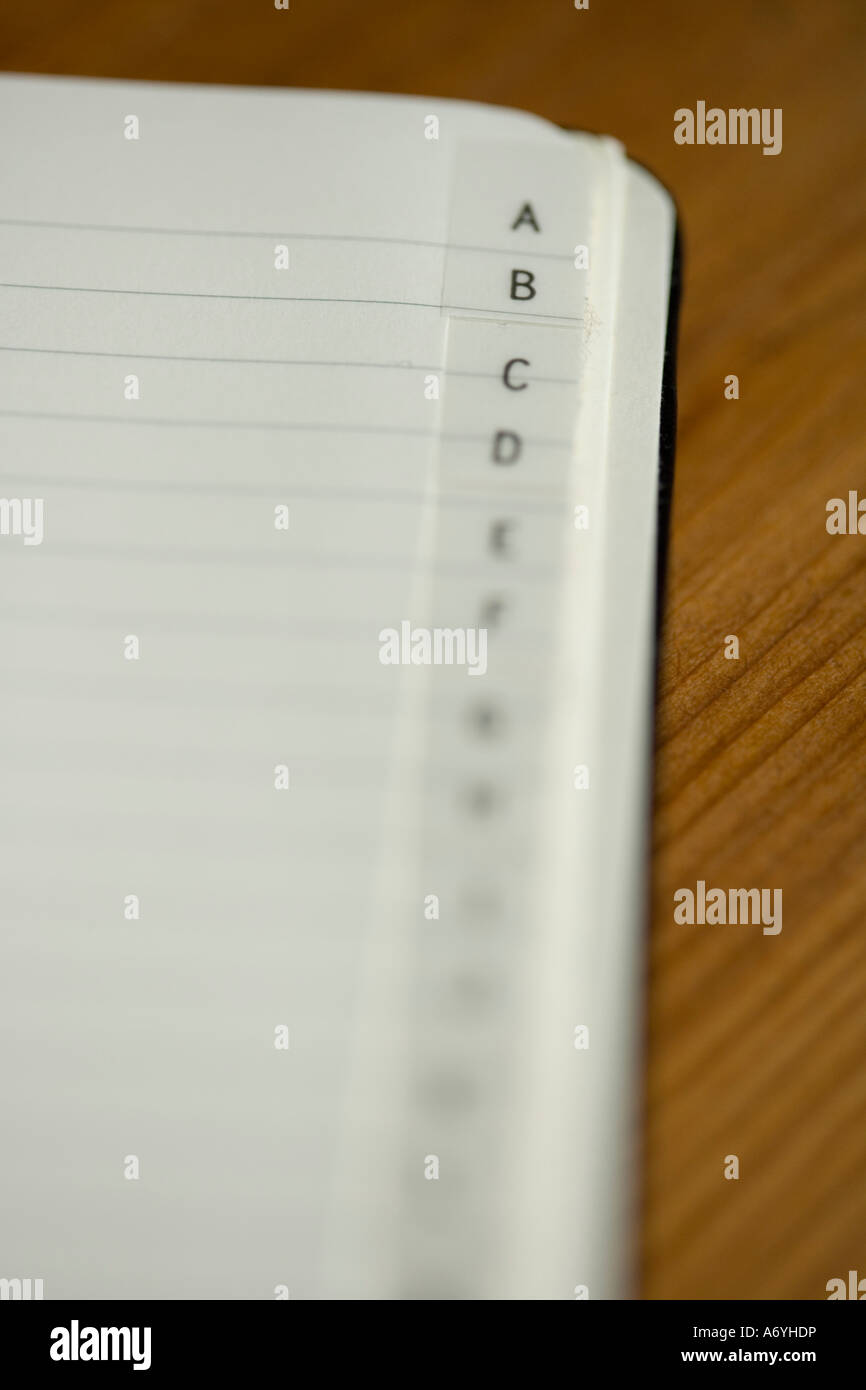 An address book Stock Photo - Alamy
