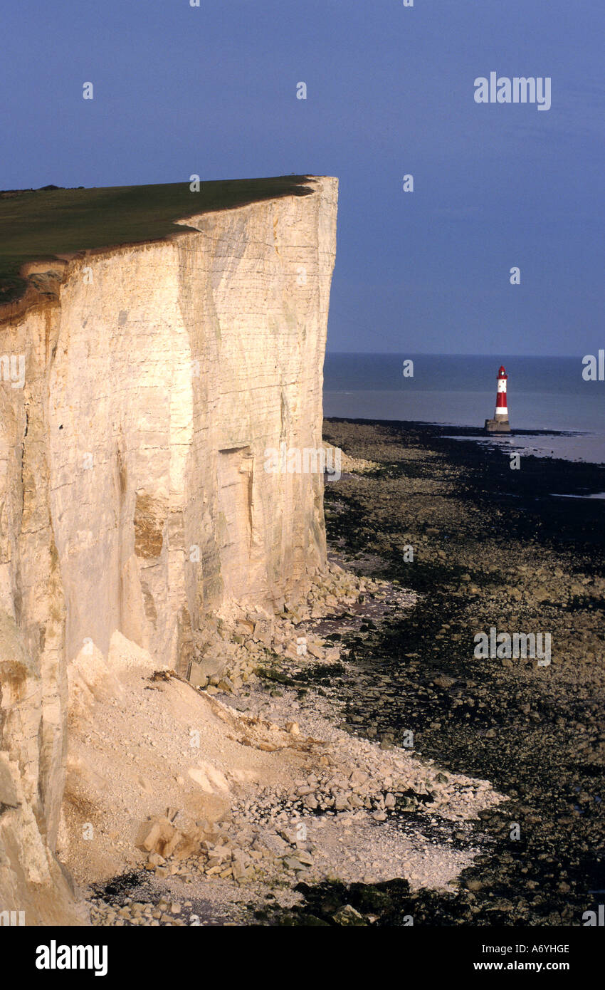 Sussex White Cliffs Strait of Dover coast sea England Great Britain ...