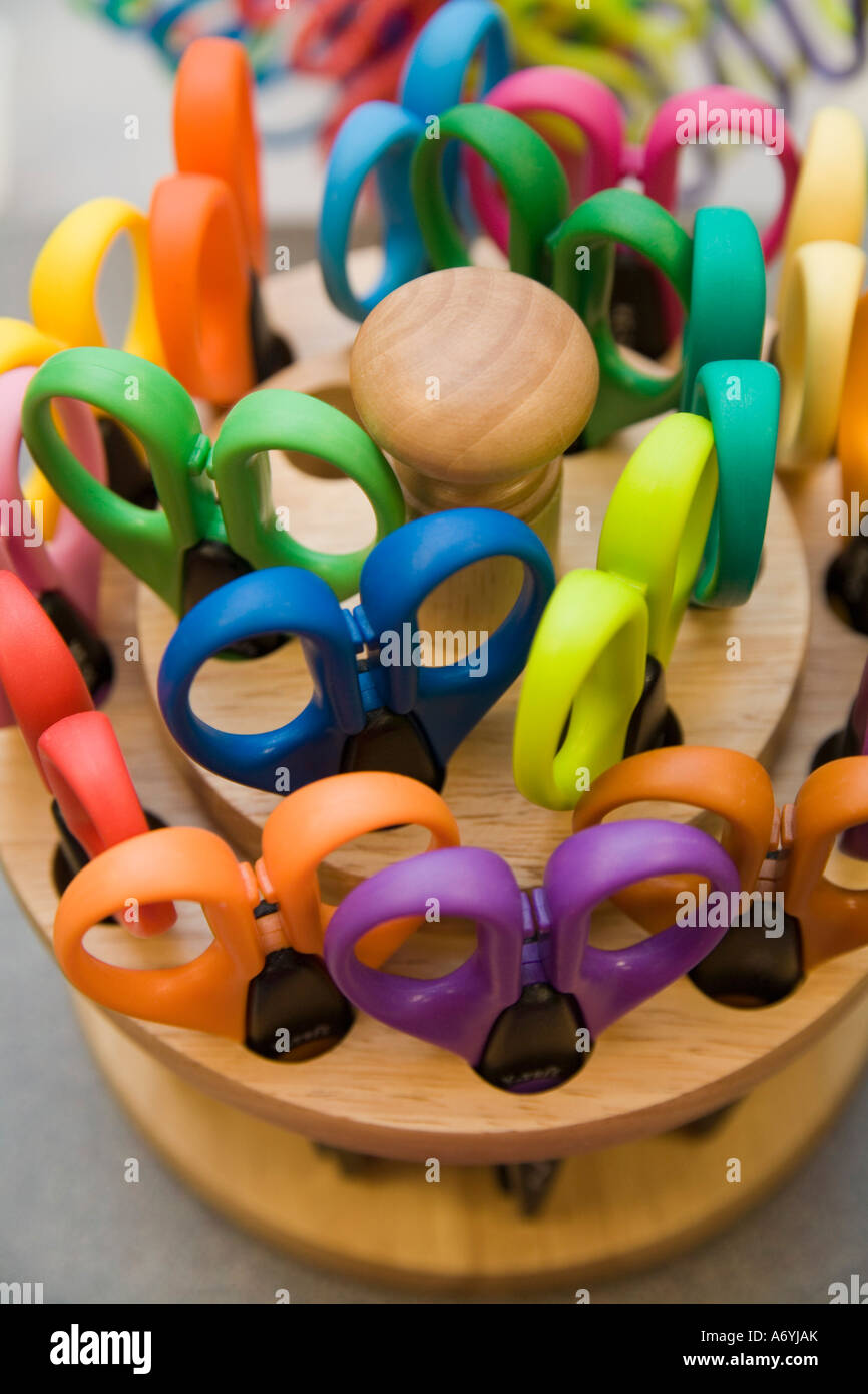 Multi colored scissors Stock Photo - Alamy