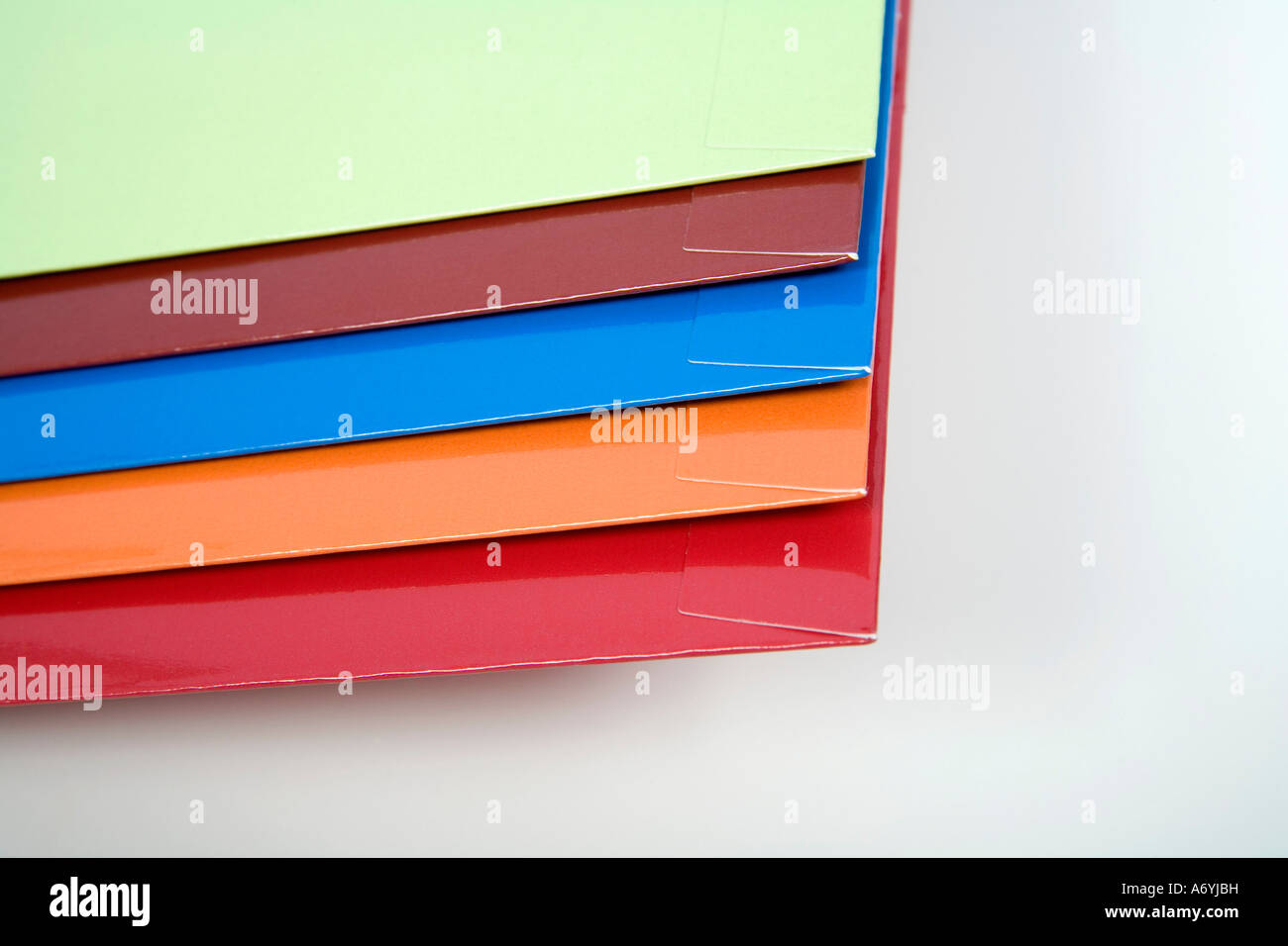 Multi colored cardboard folders Stock Photo - Alamy