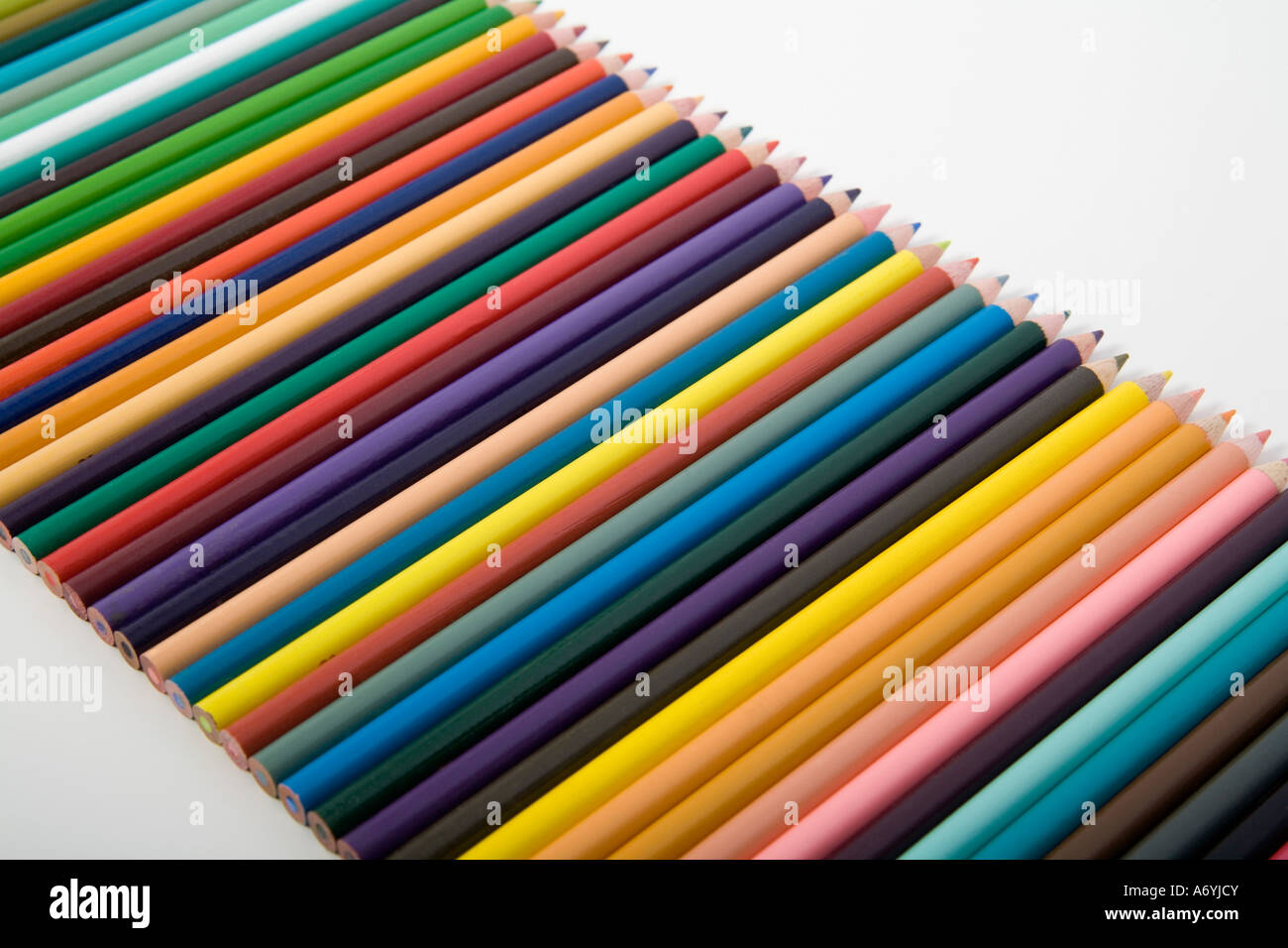 A row of colored pencils Stock Photo - Alamy