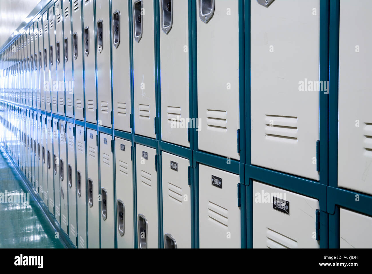 Rows of lockers Stock Photo - Alamy