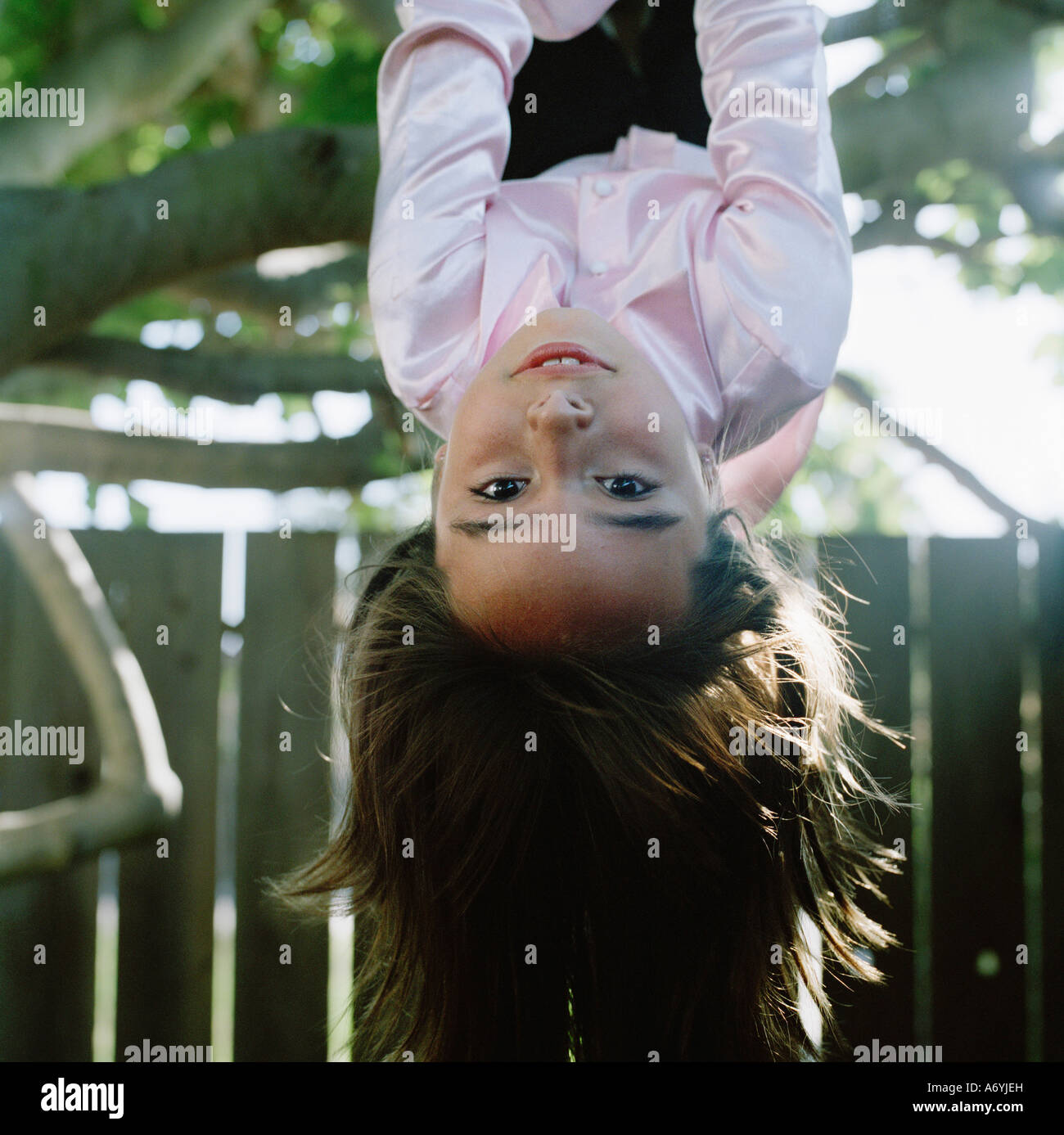 Girl hanging head down from hi-res stock photography and images - Alamy