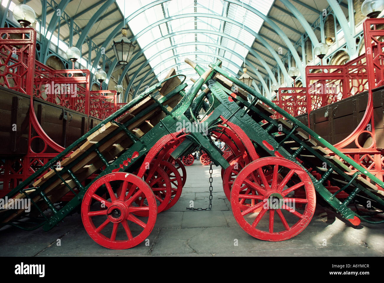 Market barrows in Covent Garden before re development London England ...