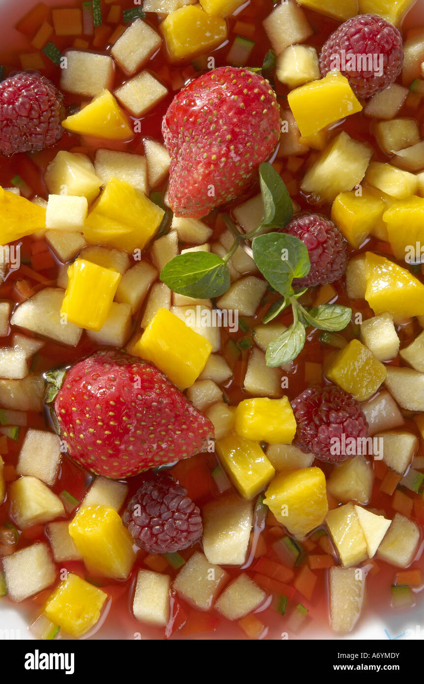 Cold vegetable and fruit soup Stock Photo - Alamy