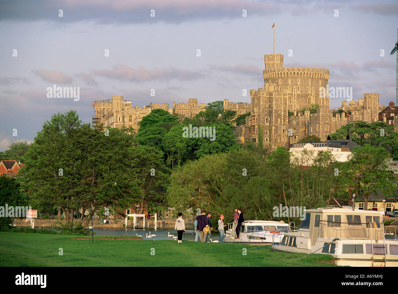 Windsor Castle from Eton Meadows across the River Thames Windsor ...