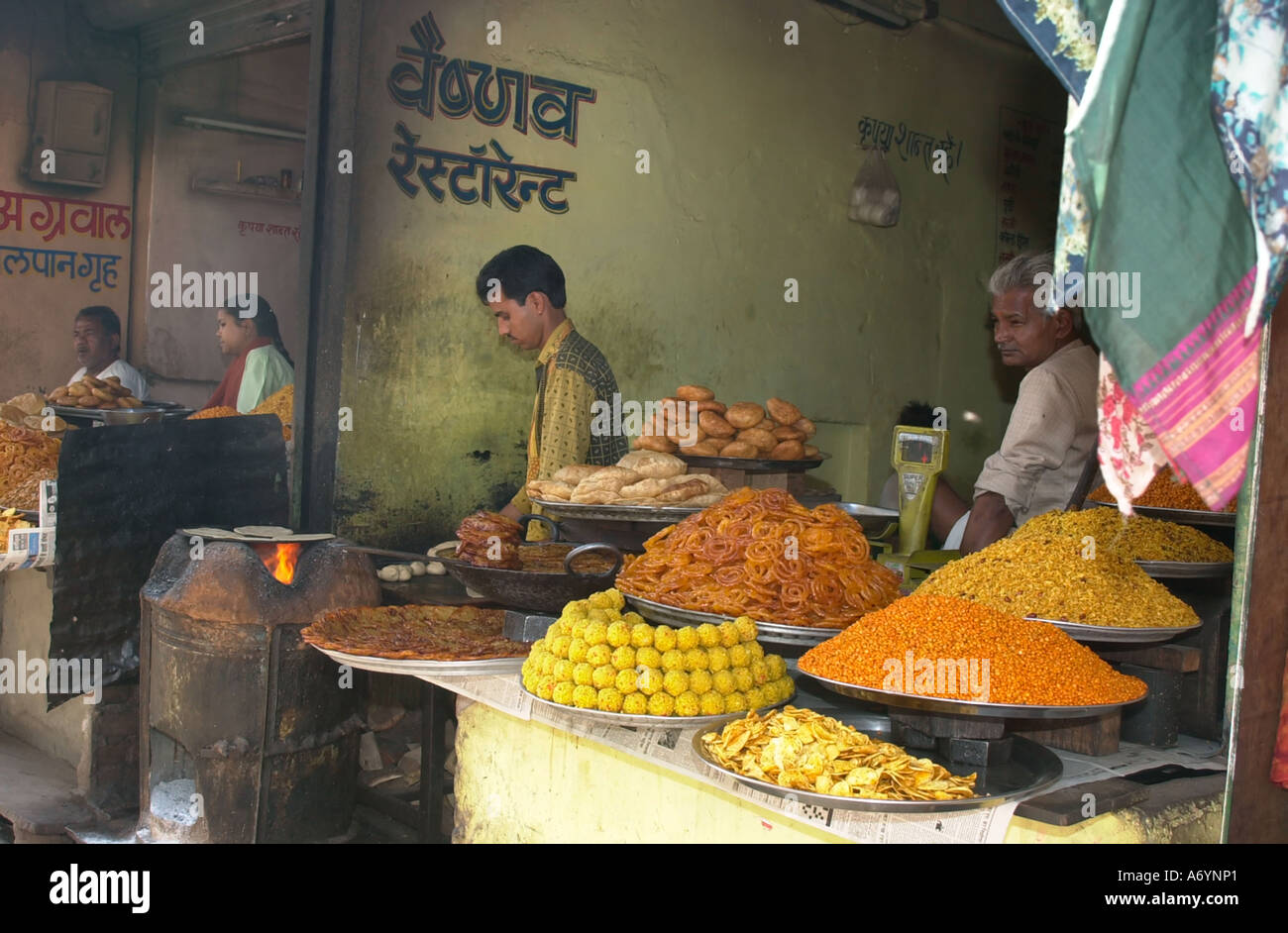 A sweet shop in the village of Pushkar Stock Photo - Alamy