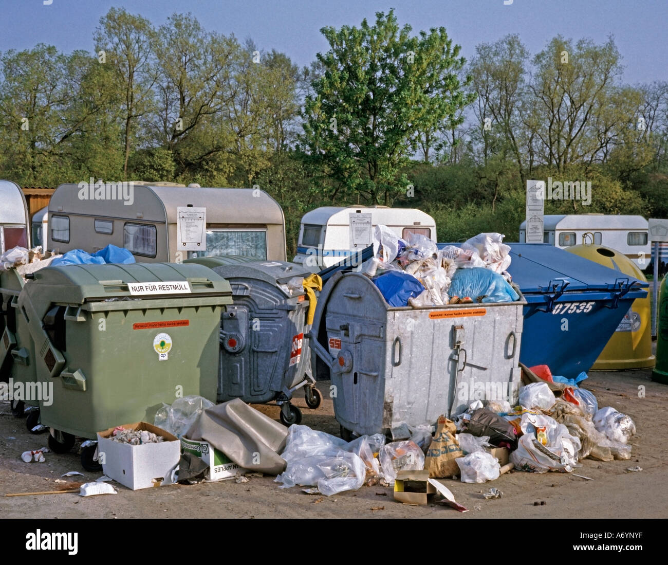 garbage rubbish on a camping site Stock Photo - Alamy