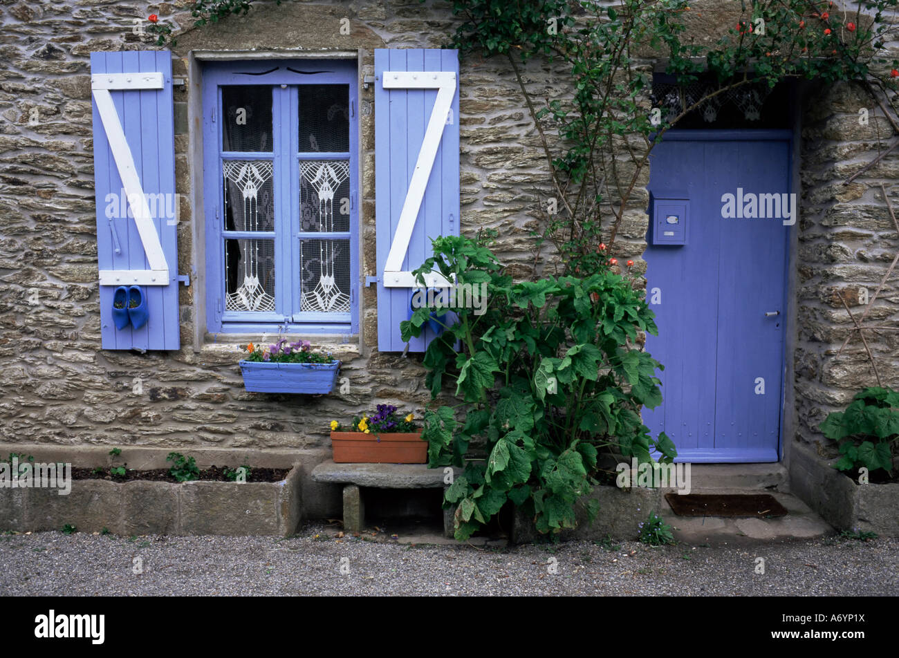Typical house Ile de Groix Brittany France Europe Stock Photo - Alamy