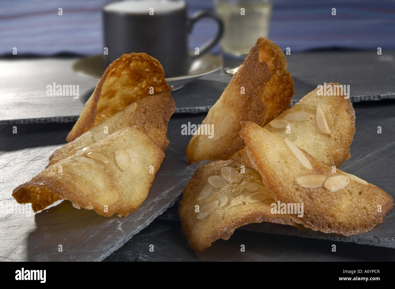 Almond tejas Spanish type of chips Stock Photo - Alamy