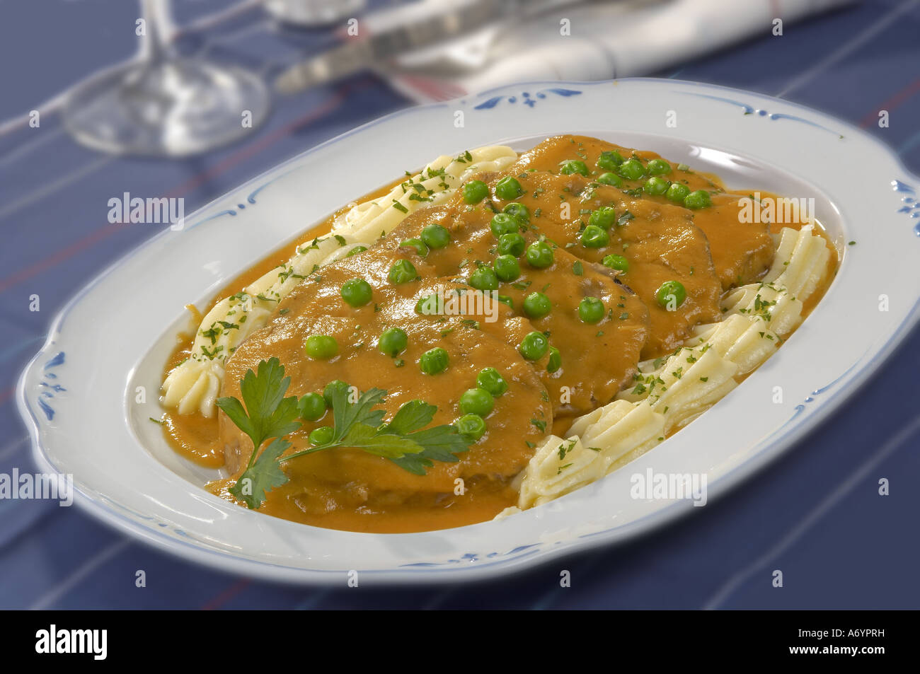 Roast veal round steak Stock Photo - Alamy