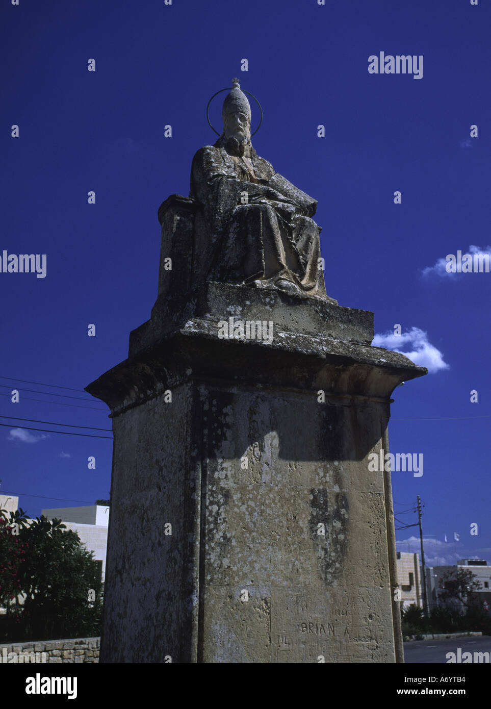 Statue of Saint Girgor church of San Girgor Malta Stock Photo - Alamy