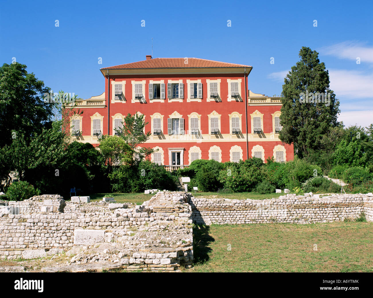 Roman ruins in front of Matisse Museum Nice Provence France Europe ...