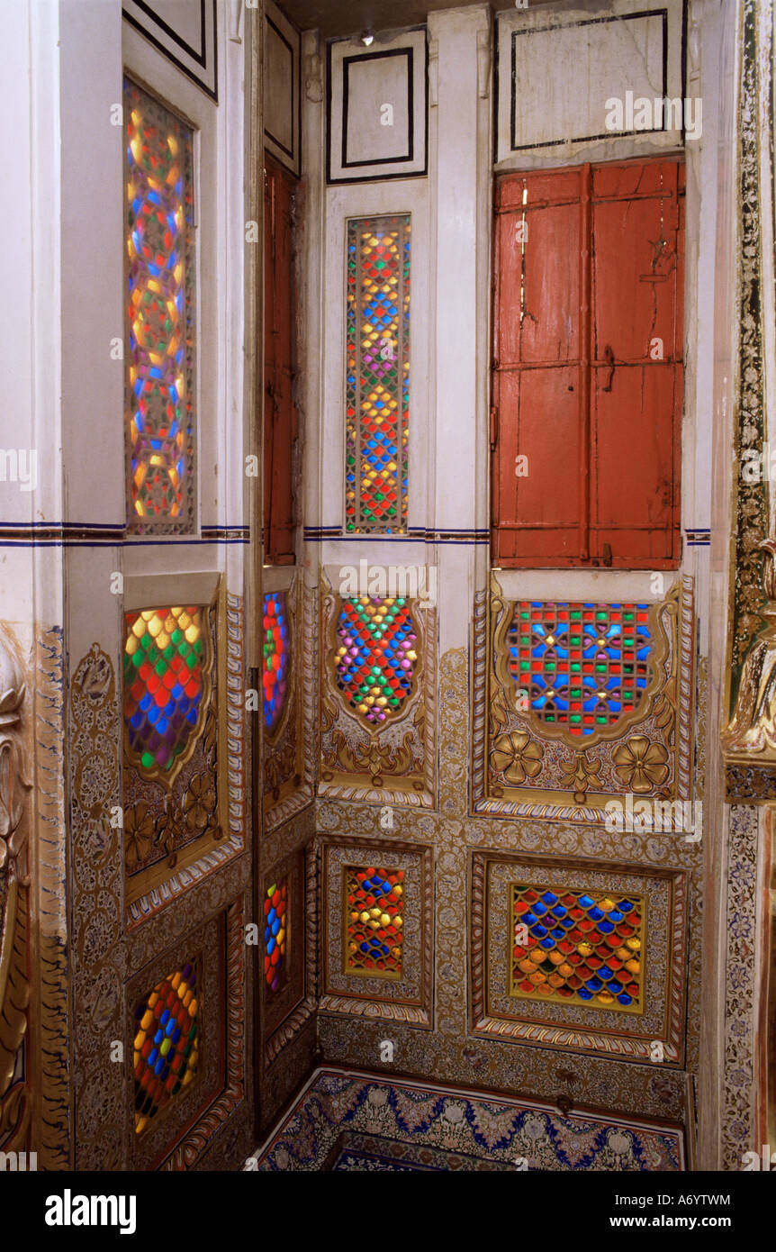 Original old stained glass windows and raised gilded plasterwork ...