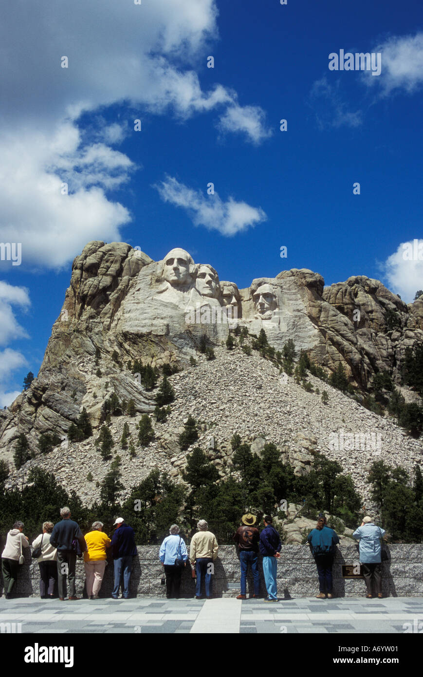 Mount Rushmore National Memorial visitors at Grand View Terrace Black ...