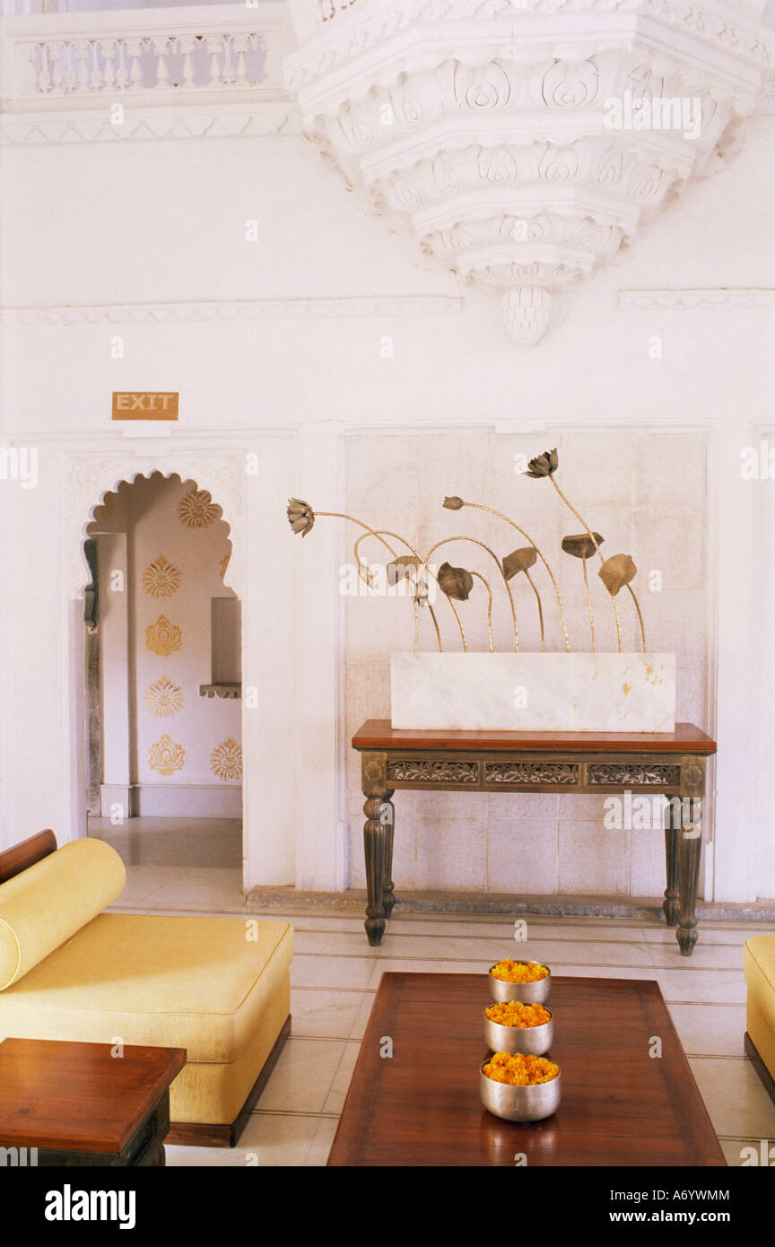 Public seating area in the Grand Durbar Hall Devi Garh Fort Palace ...