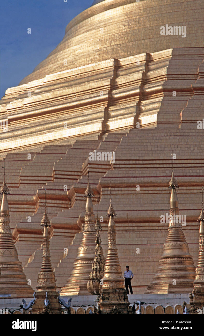 The massive golden stupa at Shwedagon Pagoda Rangoon Burma YANGON ...