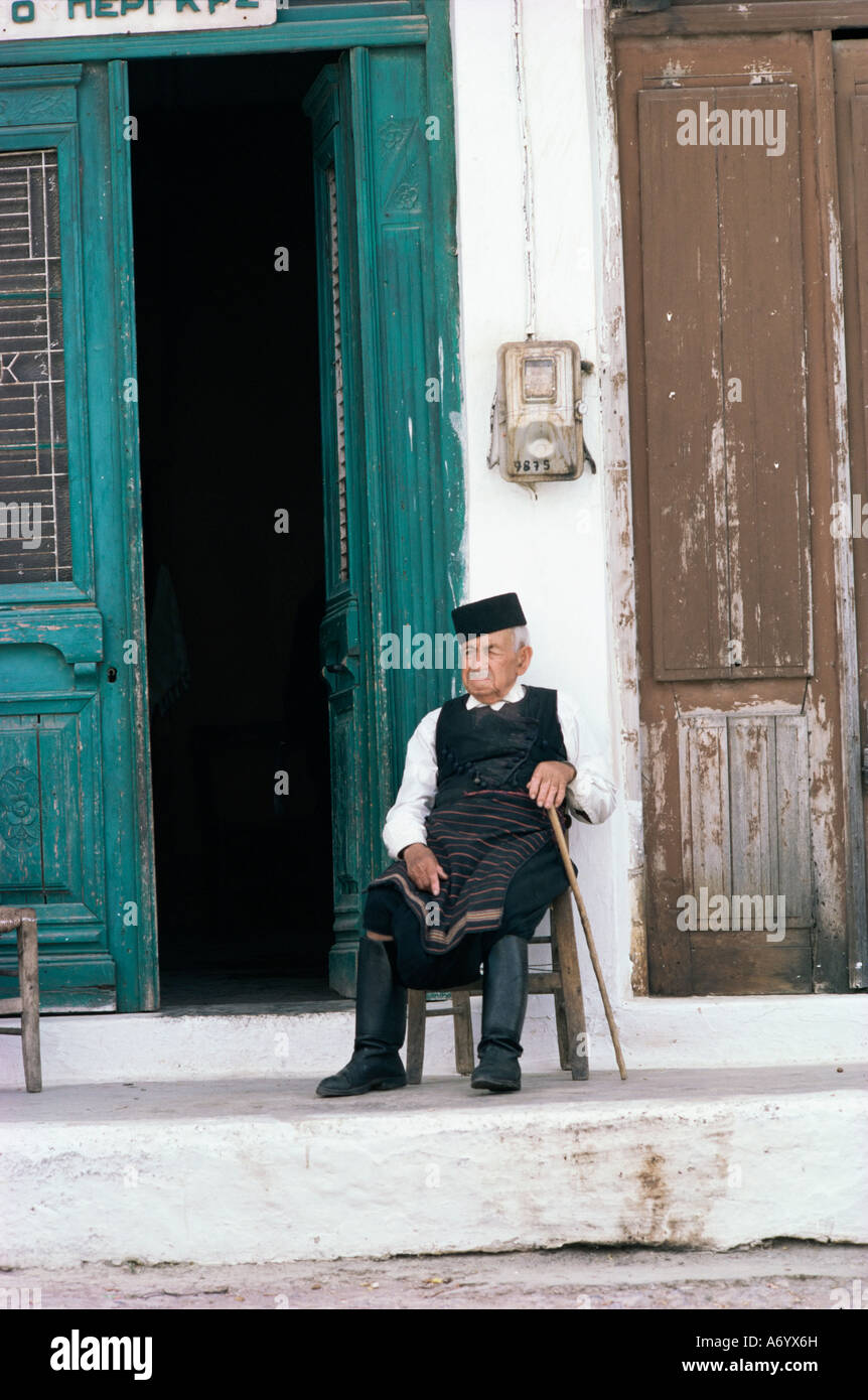 Old man in traditional costume Crete Greece Europe Stock Photo - Alamy
