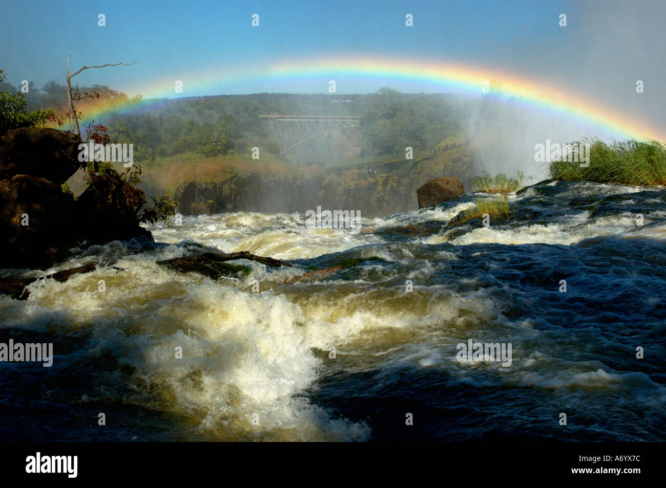 Victoria Falls rainbow Stock Photo - Alamy