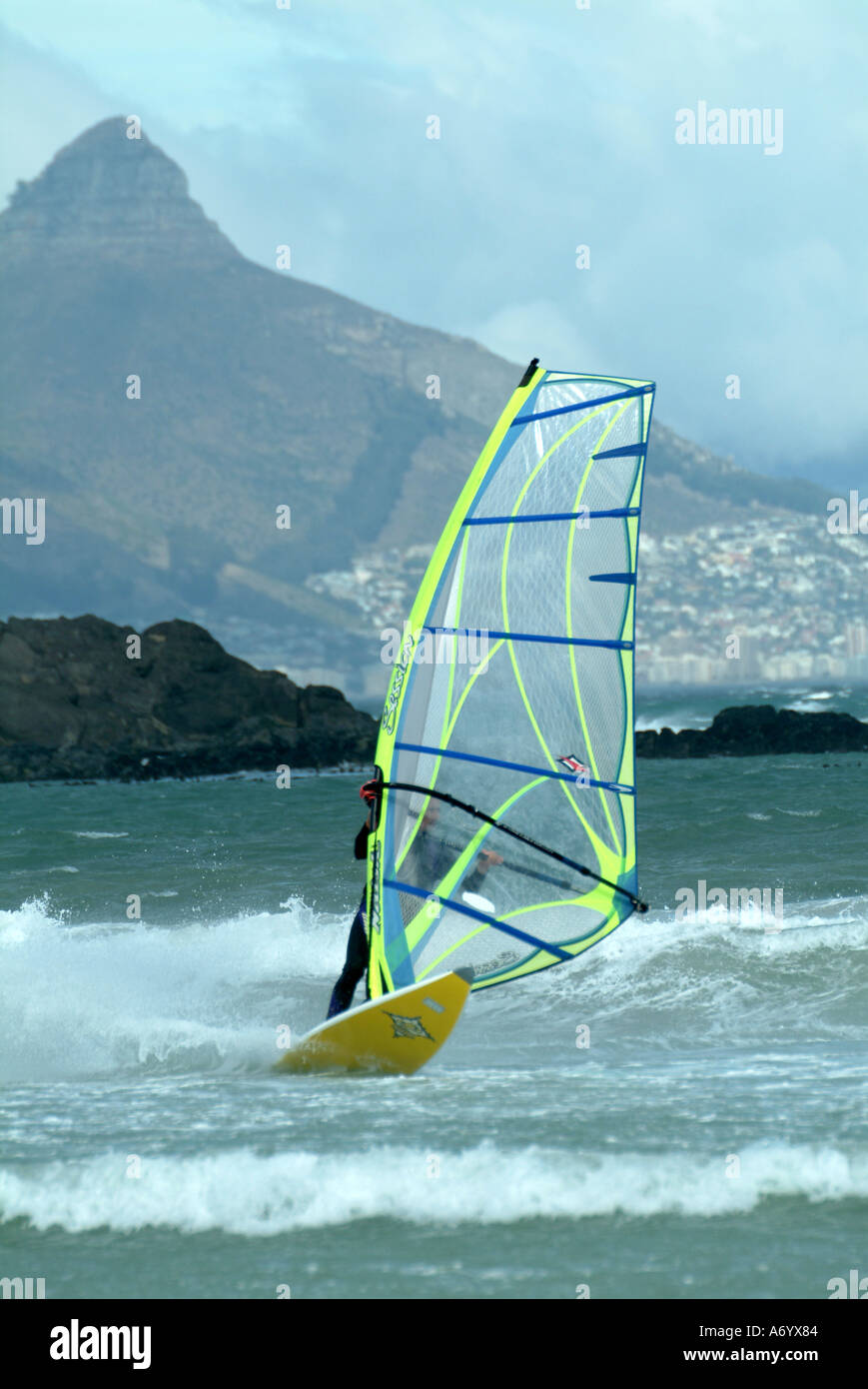 Sailboarding Table Bay Cape Town South Africa RSA Stock Photo - Alamy