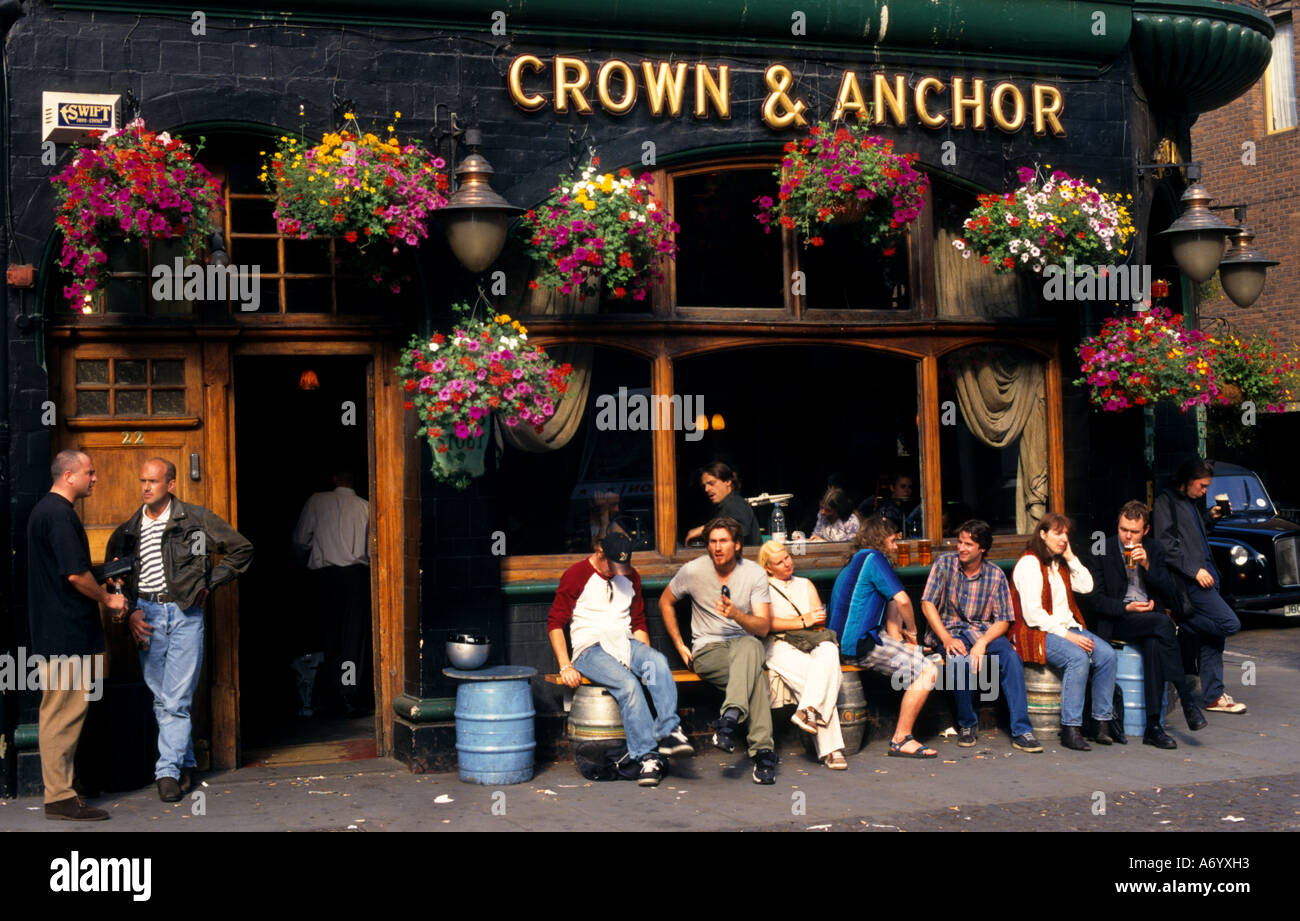 Crown Anchor London city the West End Soho Bar Pub Restaurant Stock ...