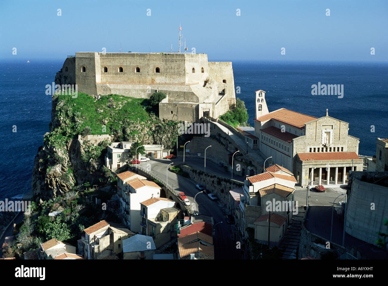 Headland on the Straits of Messina famous for the six headed monster in ...