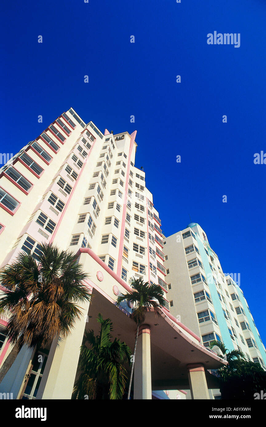 Art deco buildings Miami beach Stock Photo - Alamy