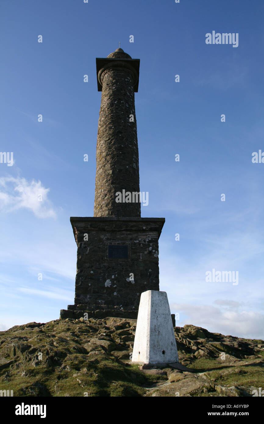 Rodney's Pillar and Trig Point, Breidden Hills, Powys, Wales Stock ...