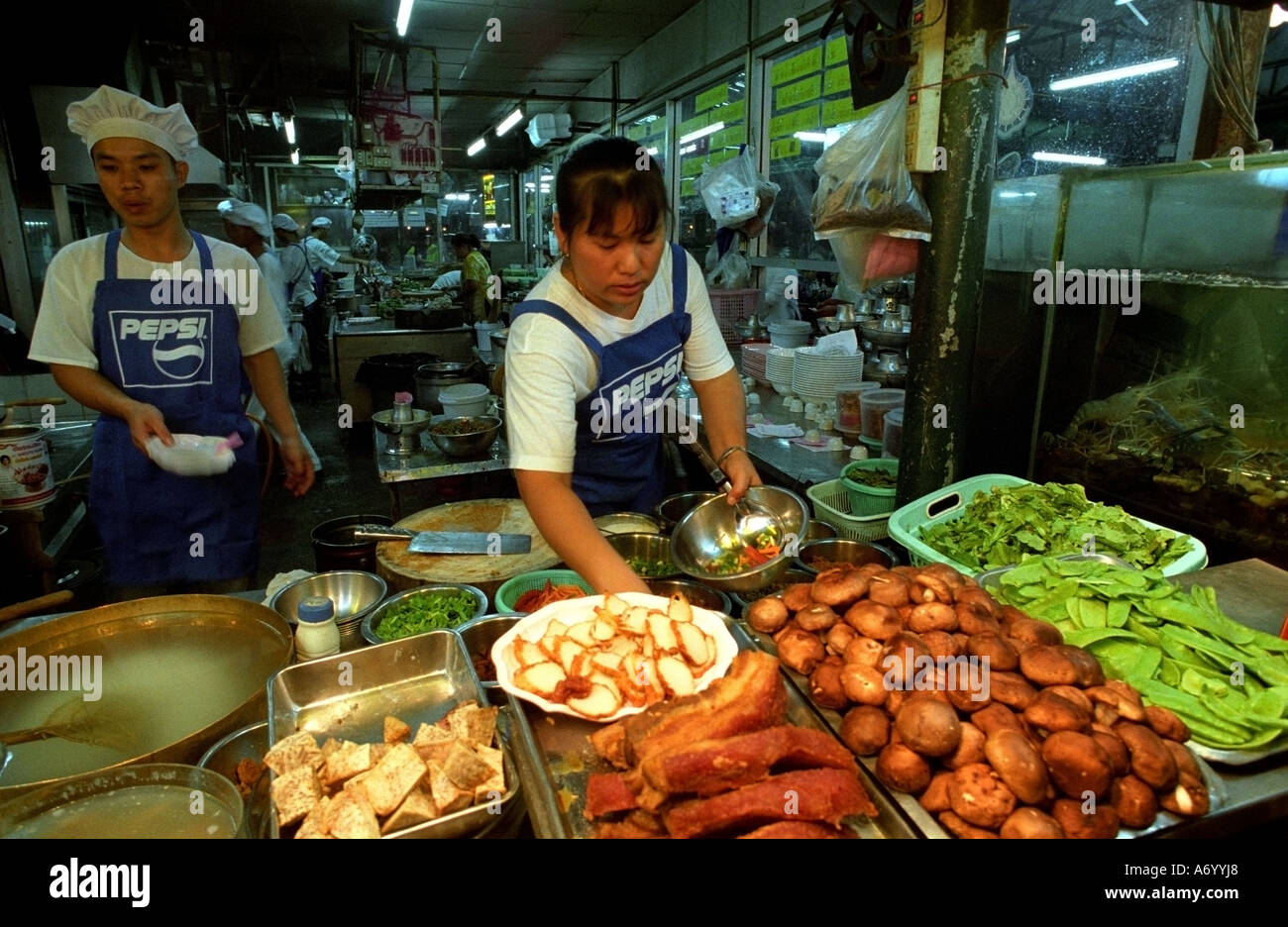 Bangkok Thailand Thai food market restaurant shop Stock Photo - Alamy