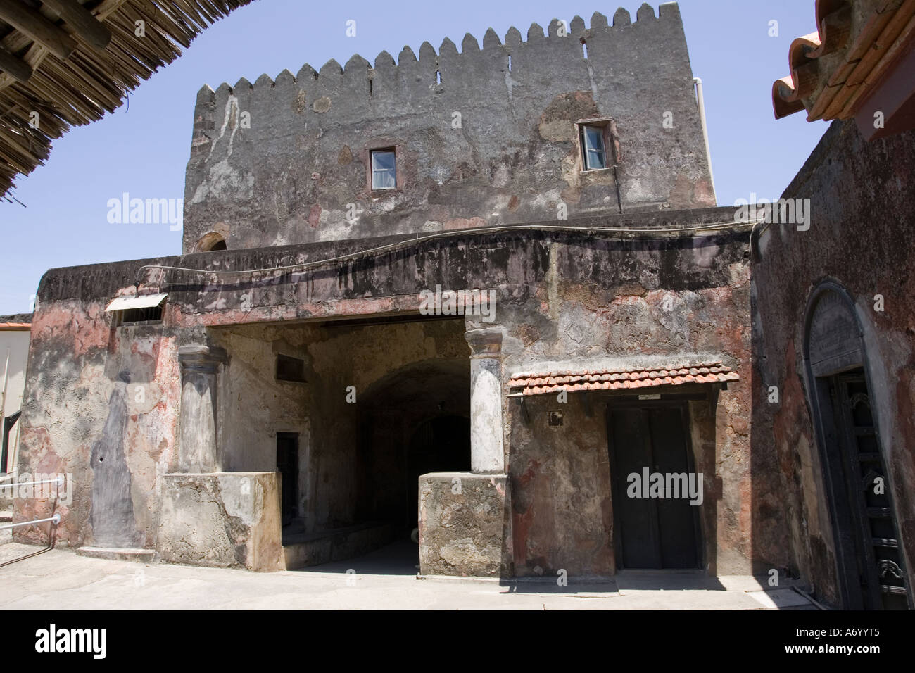Exit to the ancient garrison of Fort Jesus now a museum in Mombasa ...