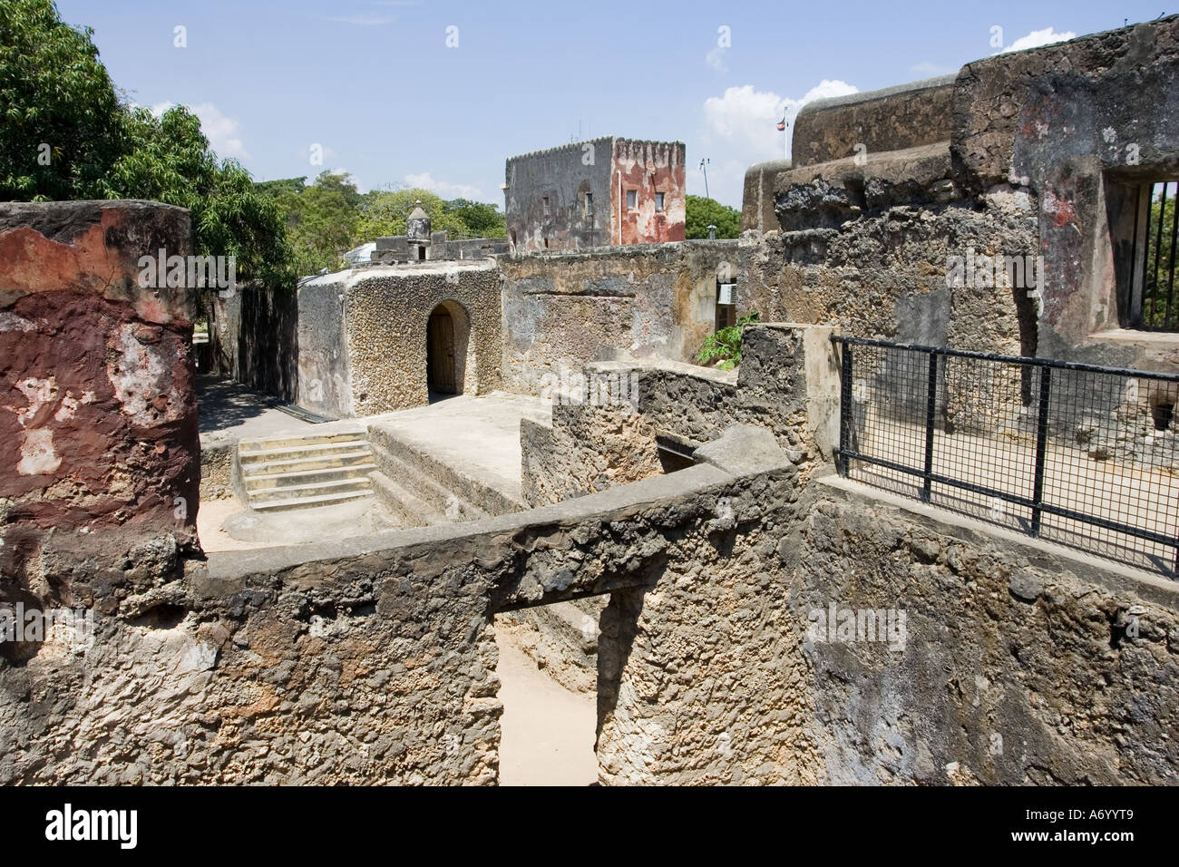 Ramparts of the ancient garrison of Fort Jesus now a museum in Mombasa ...