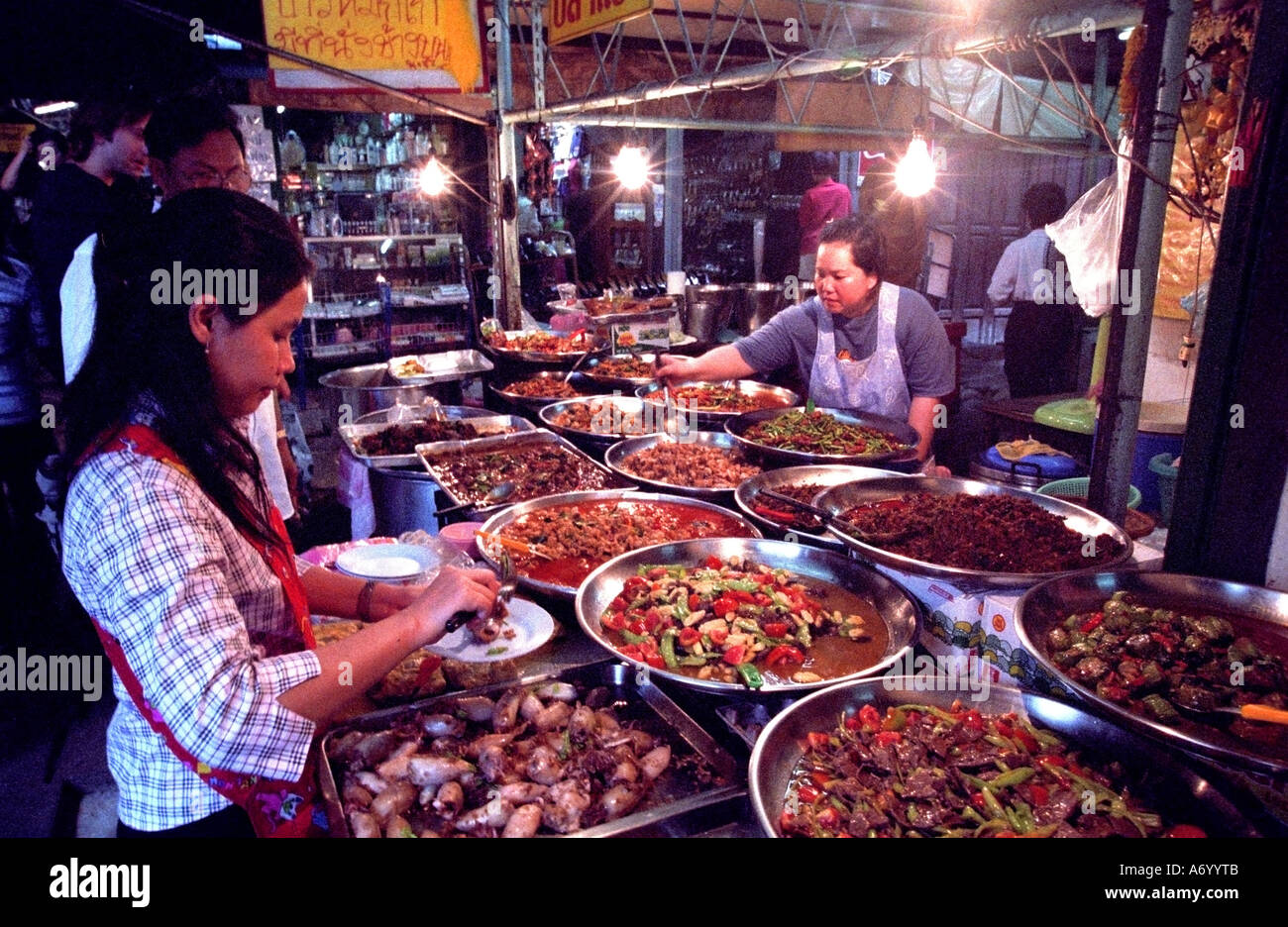 Bangkok Thailand Thai food market restaurant shop Stock Photo - Alamy