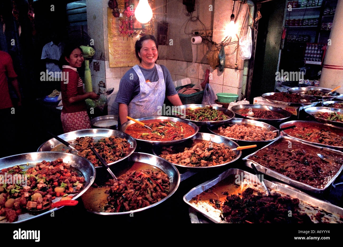 Bangkok Thailand Thai food market restaurant shop Stock Photo - Alamy