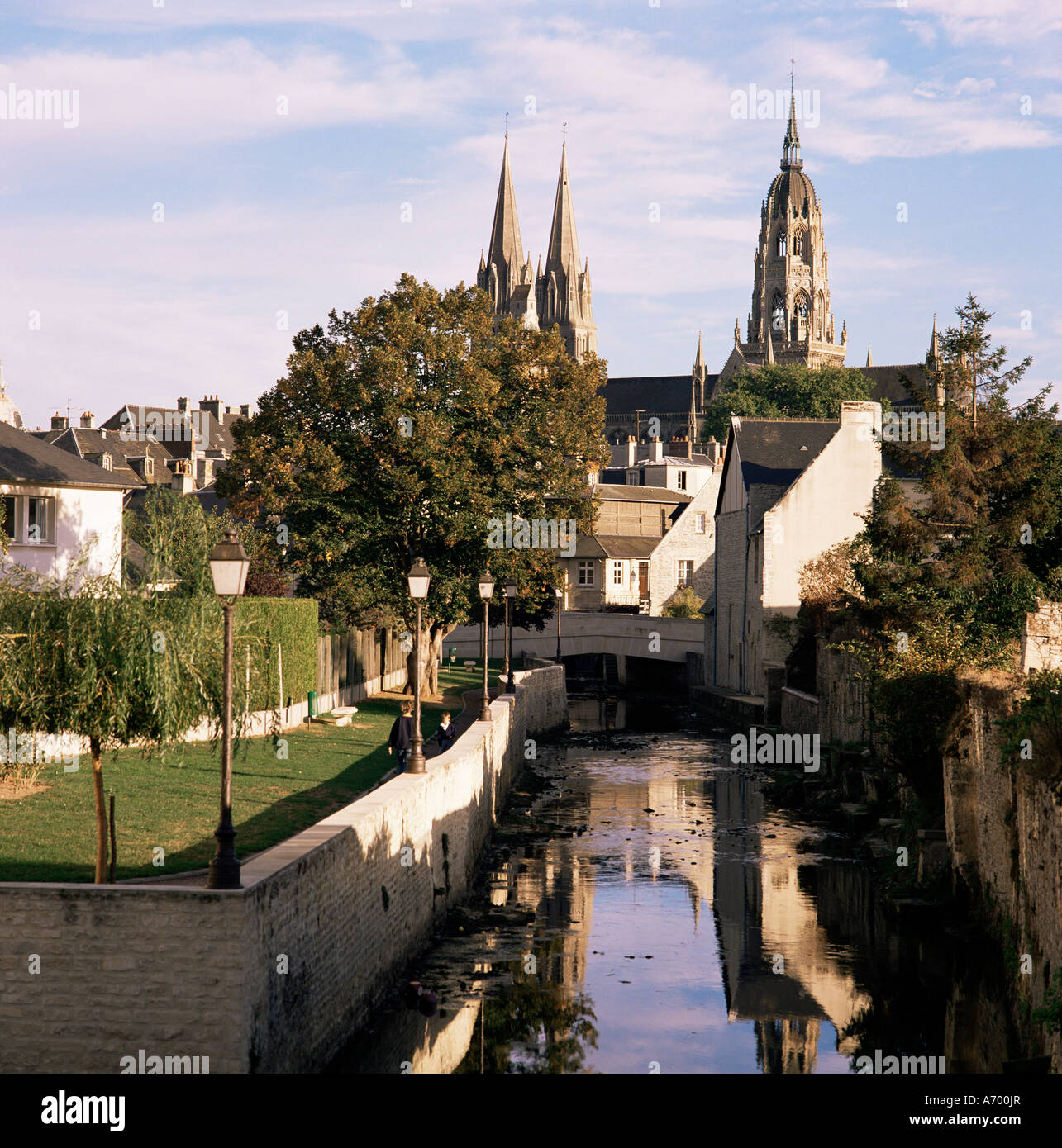 Riverside walk Bayeux Basse Normandie Normandy France Europe Stock ...