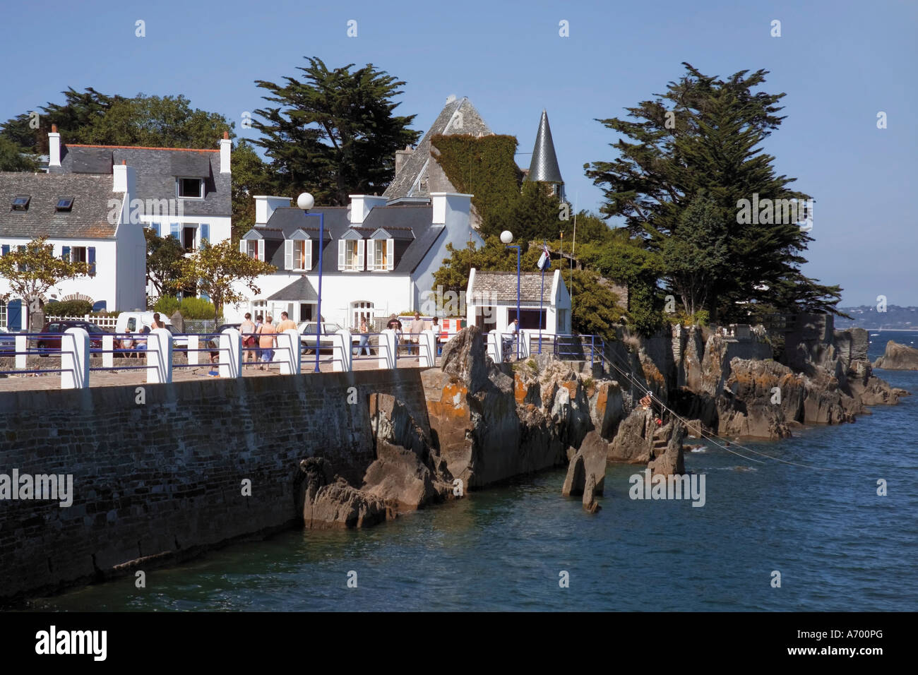 Resort town of Loquirec on the Armorican corniche Amorique coast ...