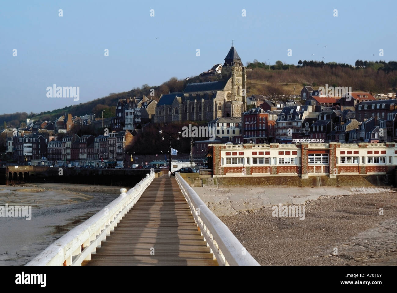 Fishing port of Le Treport at the mouth of the River Bresle Seine ...