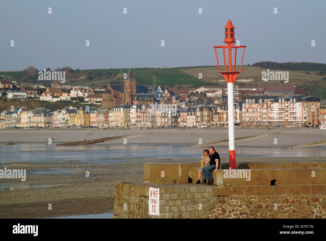 Fishing port of Le Treport at the mouth of the River Bresle Seine ...