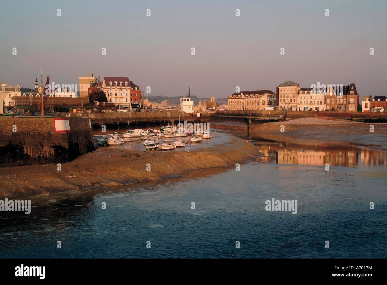Fishing port of Le Treport at the mouth of the River Bresle Seine ...