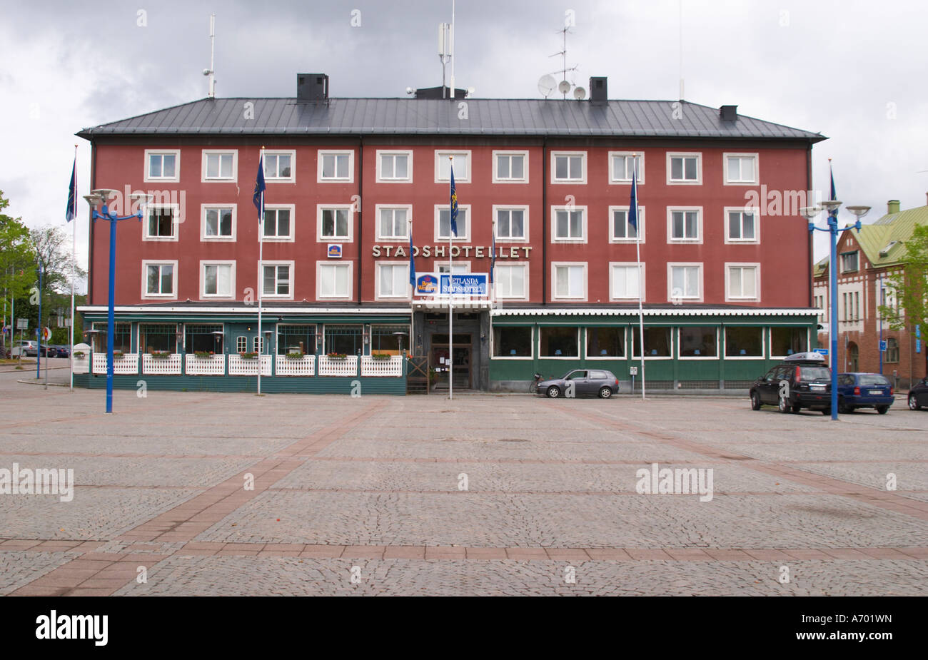 The Stadshotellet hotel in typical 1950s dreary style. Vetlanda ...