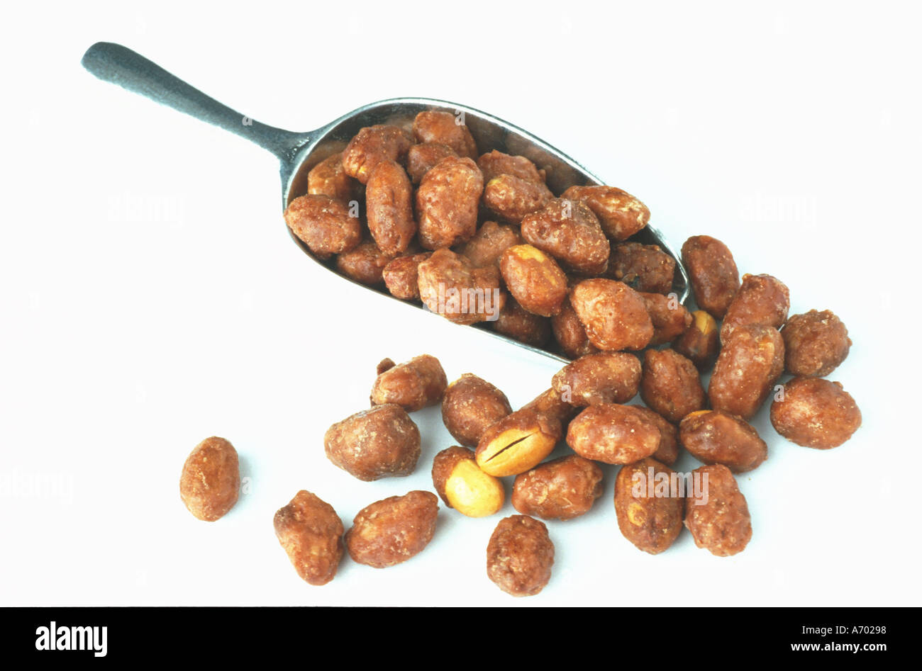 food sweets candied peanuts red Stock Photo - Alamy