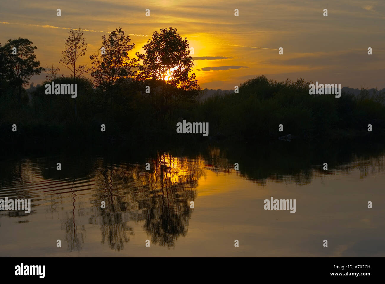 Sunset on the River Tweed in Kelso Scottish Borders UK Stock Photo - Alamy
