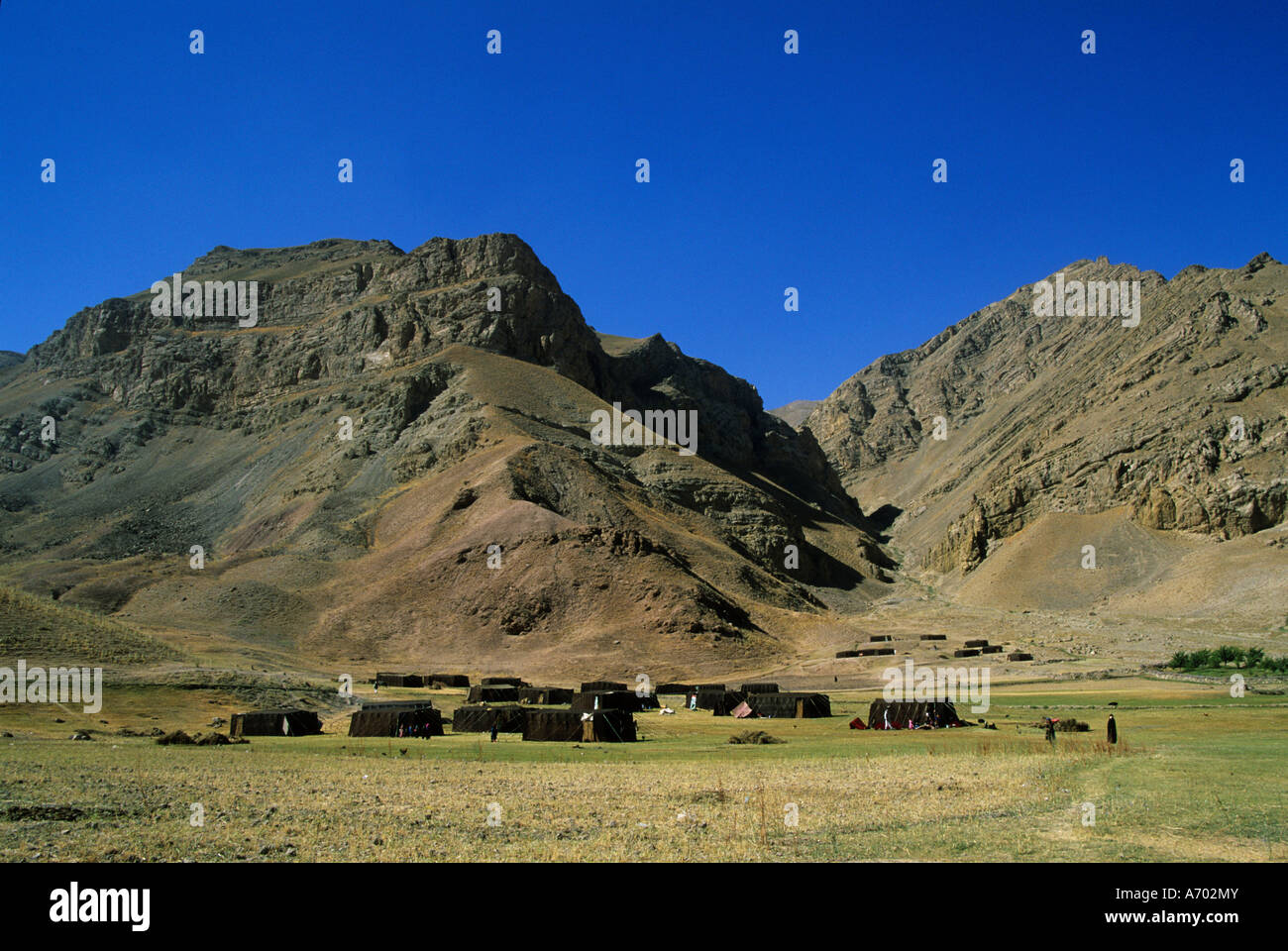 Summer yurts of the Aimaq a semi nomadic people who live in mudbrick ...