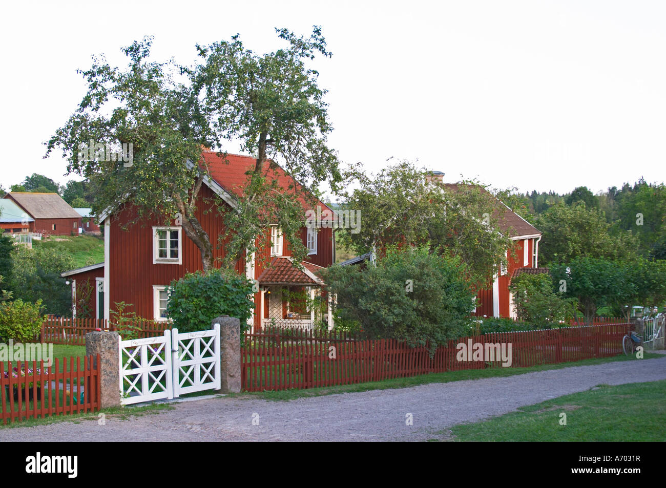 The red houses on the road in Bullerbyn Norrgården, The North House ...