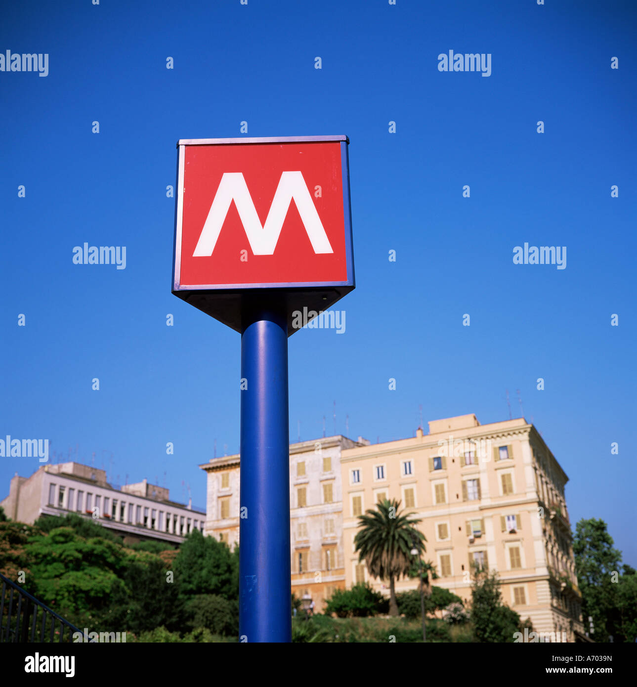 Metro sign Rome Lazio Italy Europe Stock Photo - Alamy