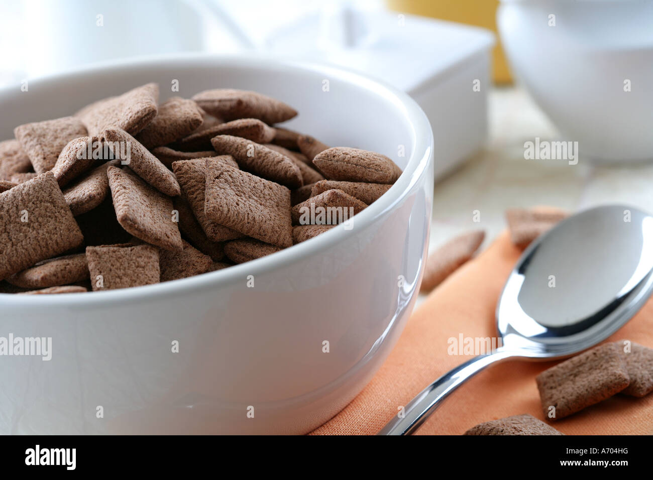 Chocolate cereals in a bowl for breakfast Stock Photo - Alamy