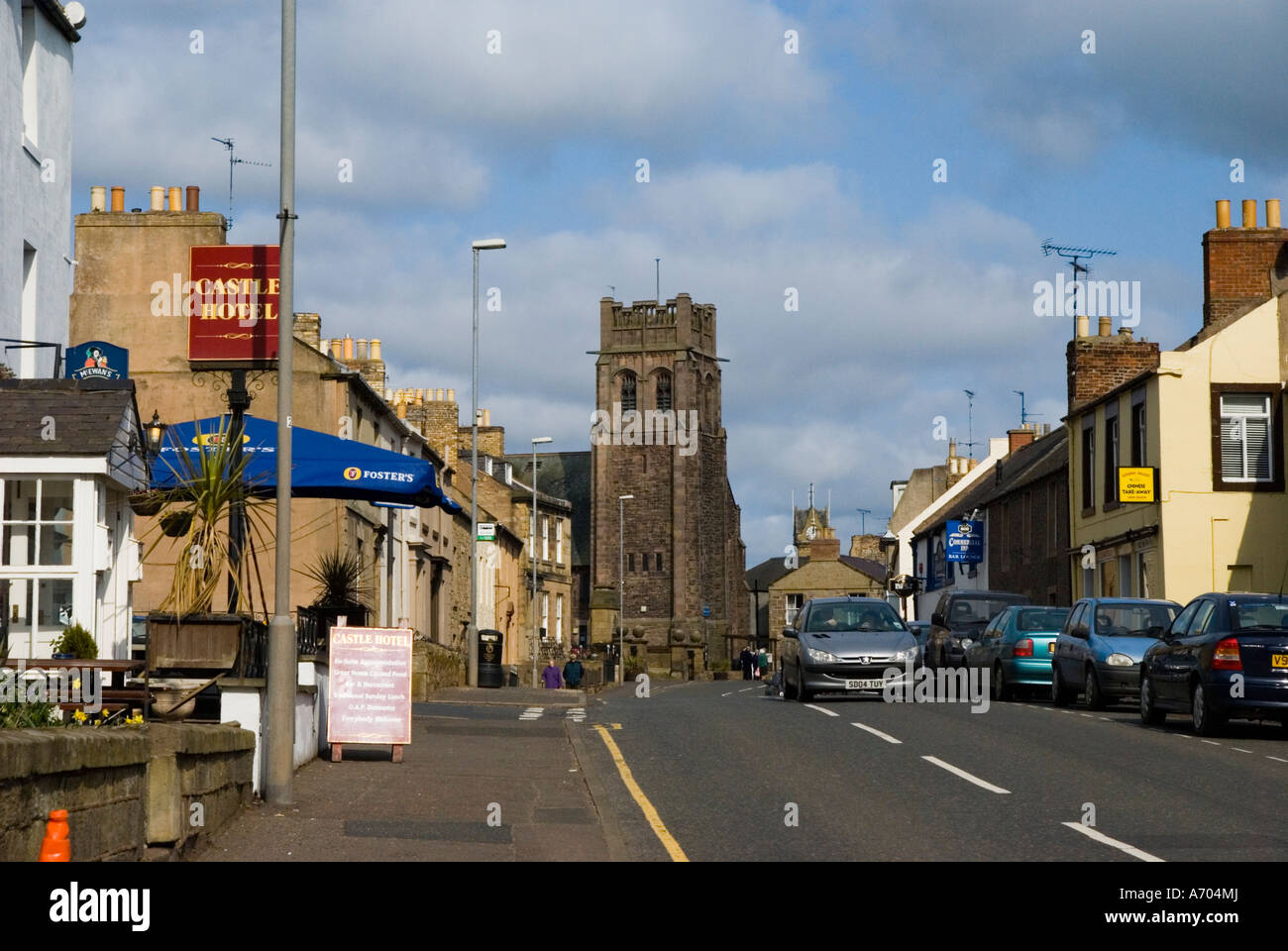 Coldstream Berwickshire Scottish Borders the High Street seen in April ...