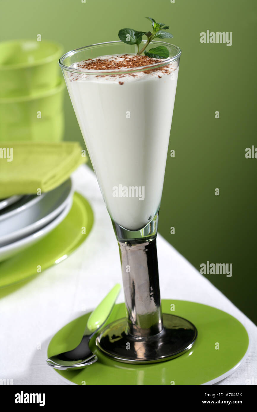 Rice with milk foam in Champagne glass Stock Photo - Alamy