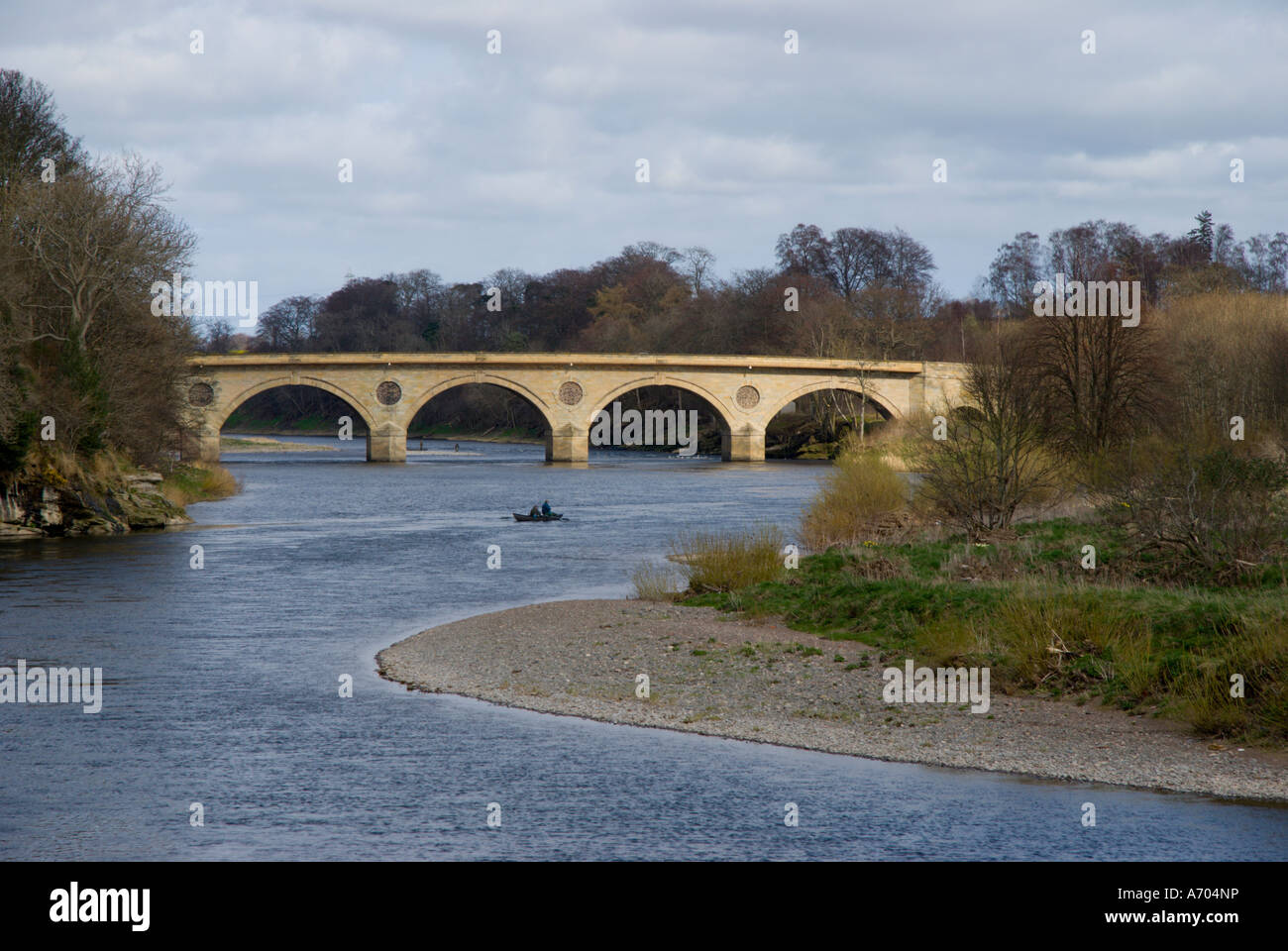 Coldstream Berwickshire Scottish Borders the bridge over the River ...